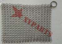 China Food Grade Chain Mail Cast Iron Skillet Cleaner Woven With 1.2mmx10mm Rings for sale
