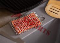 China Removable Silicon Chainmail Scrubbing Pad Bind Up With Ring Mesh For Cast Iron Cleaning for sale