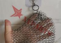 China Durable Anti Rust Chain Mail Pan Scrubber With 1.2mmx10mm Rings For Kitchen Cleaning for sale