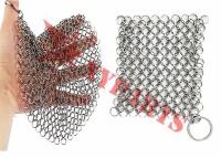 China Durable Anti Rust Chain Mail Pan Scrubber With 1.2mmx10mm Rings For Kitchen Cleaning for sale