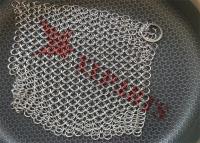 China Durable Anti Rust Chain Mail Pan Scrubber With 1.2mmx10mm Rings For Kitchen Cleaning for sale