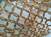 China 1.2mm Wire Golden Metal Ring Mesh Curtain For Interior Partition for sale