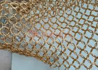 China 1.2mm Wire Golden Metal Ring Mesh Curtain For Interior Partition for sale