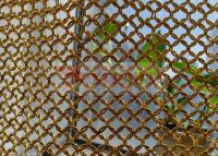 China 1.2mm Wire Golden Metal Ring Mesh Curtain For Interior Partition for sale