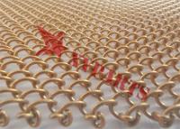 China Gold Color Flexible Metal Coil Drapery Mesh For Hotel Room Hanging Divider for sale