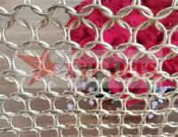 China Stainless Steel Rose Gold Metal Ring Mesh Curtain For Space Divider for sale