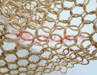 China Stainless Steel Rose Gold Metal Ring Mesh Curtain For Space Divider for sale