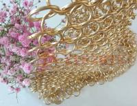 China Stainless Steel Rose Gold Metal Ring Mesh Curtain For Space Divider for sale