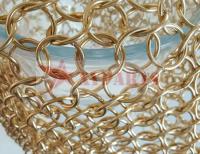 China Stainless Steel Rose Gold Metal Ring Mesh Curtain For Space Divider for sale