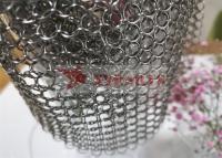 China 6'' SS Round Cookware Chainmail Scrubber Cleaning Cast Iron Pan for sale