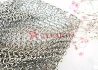 China 15x15cm Stainless Steel Ring Mesh Scrubber Square Shape For Kitchen Cleaning for sale
