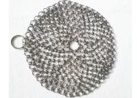China Durable Anti Rust Chain Mail Pan Scrubber With 1.2mmx10mm Rings For Kitchen Cleaning for sale