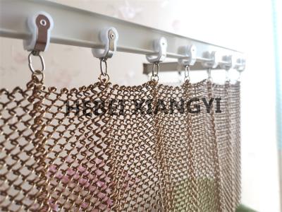 China 8m Length PVDF Wire Mesh Curtains Drop Light Weight Chain Link With Hanging Frame for sale