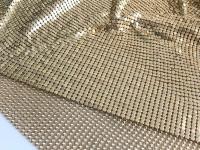 China Soft Flexible 3mm Metal Sequin Mesh Gold Aluminum Haute Garments Fabric for sale