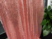 China Soft Flexible 3mm Metal Sequin Mesh Gold Aluminum Haute Garments Fabric for sale