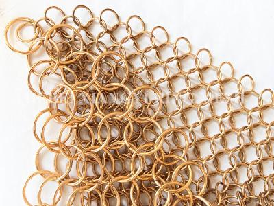 China 0.8*7mm Weld Type Chainmail Ring Mesh Curtain For Office Partition Screen for sale