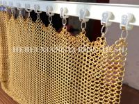 China Gold Color Wm Serie Chainmail Ring Mesh Curtain For Architectural Design for sale