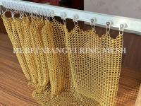 China Bronze Color Metal Electroplating Ring Mesh Curtain As Partitions Interior Decoration for sale