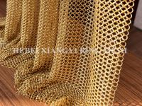 China Gold Color Wm Serie Chainmail Ring Mesh Curtain For Architectural Design for sale