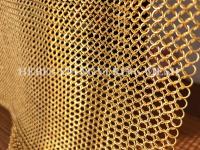 China Gold Color Wm Serie Chainmail Ring Mesh Curtain For Architectural Design for sale