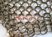 China 2.0x20mm Antique Bronze Welded Metal Ring Mesh Curtain For Architectural Designs for sale