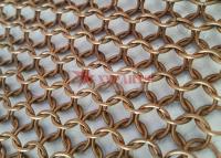 China 1.5 MM Wire Diameter Copper Chain Braided Ring Mesh For Background Decoration for sale