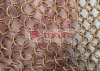 China 1.5 MM Wire Diameter Copper Chain Braided Ring Mesh For Background Decoration for sale