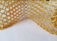 China Gold Color Stainless Steel Chainmail Wire Mesh Curtain For Space Dividers for sale