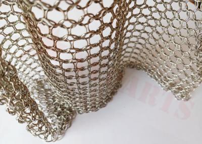 China 10mm Stainless Steel Wire Ring Mesh Curtain With Tracks For Space Partition for sale