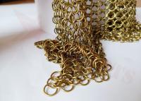 China Custom Chainmail Stainless Steel Mesh Curtain 1.0x8mm With Brass Colors for sale