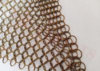 China Stainless Steel 20mm Ring Mesh Curtain Hanging Bronze Color For Interior Partitions for sale