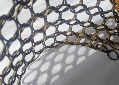 China Bronze Color Chainmail Wire Mesh Drapery Stainless Steel For Indoor Partitions for sale
