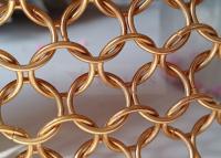 China Gold Color Stainless Steel 12mm Ring Mesh Curtain Indoors And Outdoors for sale