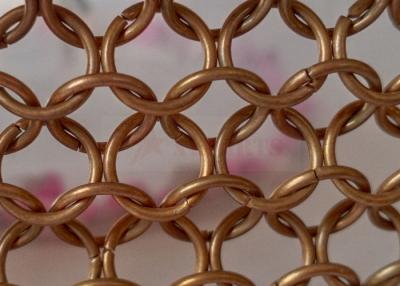 China Copper Color Stainless Steel 10mm Ring Mesh Curtain As Outer Facade Covering for sale