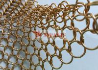 China Brass / Copper Hand Woven Ring Mesh Drapes For Wall Decoration And Curtain for sale