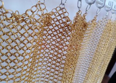 China 7mm Stainless Steel Chainmail Curtain Gold Color For Interior Decoration for sale