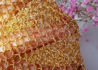China 7mm Stainless Steel Chainmail Curtain Gold Color For Interior Decoration for sale