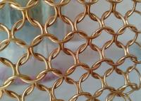 China 12mm Custom Metal Mesh Chain Mail Curtains Stainless Steel Gold Color for sale