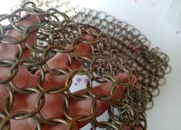 China Bronze Color Metal Ring Mesh 1.5x15mm As Space Partitions For Shopping Mall for sale