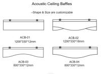 China Recycled Material Acoustic Ceiling Baffles Sound Absorbing Baffles 1200mm*330mm for sale