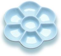 China Weighty Art Painting Tools 6 Wells Ceramic Paint Palette 12cm Height 1.6cm Size for sale