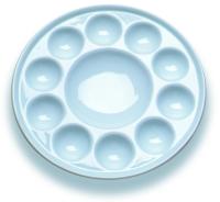 China 10 Wells Paint Mixing Palette Art Paint Set , Round Porcelain Watercolour Palette for sale