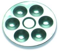 China Seven Color Pool Art Painting Accessories Watercolor Metal Palette Round Dia.13.5cm for sale