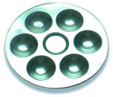 China Seven Color Pool Art Painting Accessories Watercolor Metal Palette Round Dia.13.5cm for sale