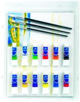 China 3mm Wooden Palette Included Art Painting Set Art Kits For Toddlers 18pcs for sale