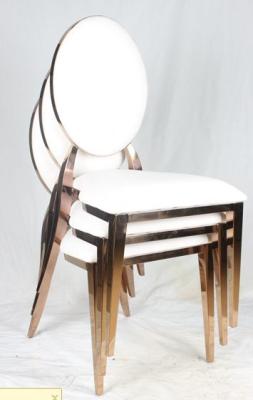China Gold Wedding Dining Chairs Stainless Steel Stackable Banquet Chair for sale