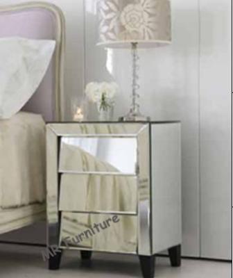 China Cant Three Drawers Mirror Night Stand Cabinet Table for Bedroom Furniture for sale