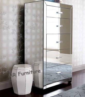 China 60 Inches High Mirrored Side Board Chest Stable Structure Reliable Material for sale