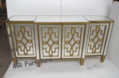 China Patterns Mirror Side Board , W160 * D40 * H80cm Mirrored Buffet Cabinet for sale