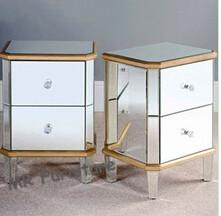 China Excellent Mirrored Night Stands Birch Wood Leg MDF Body Customized Size for sale